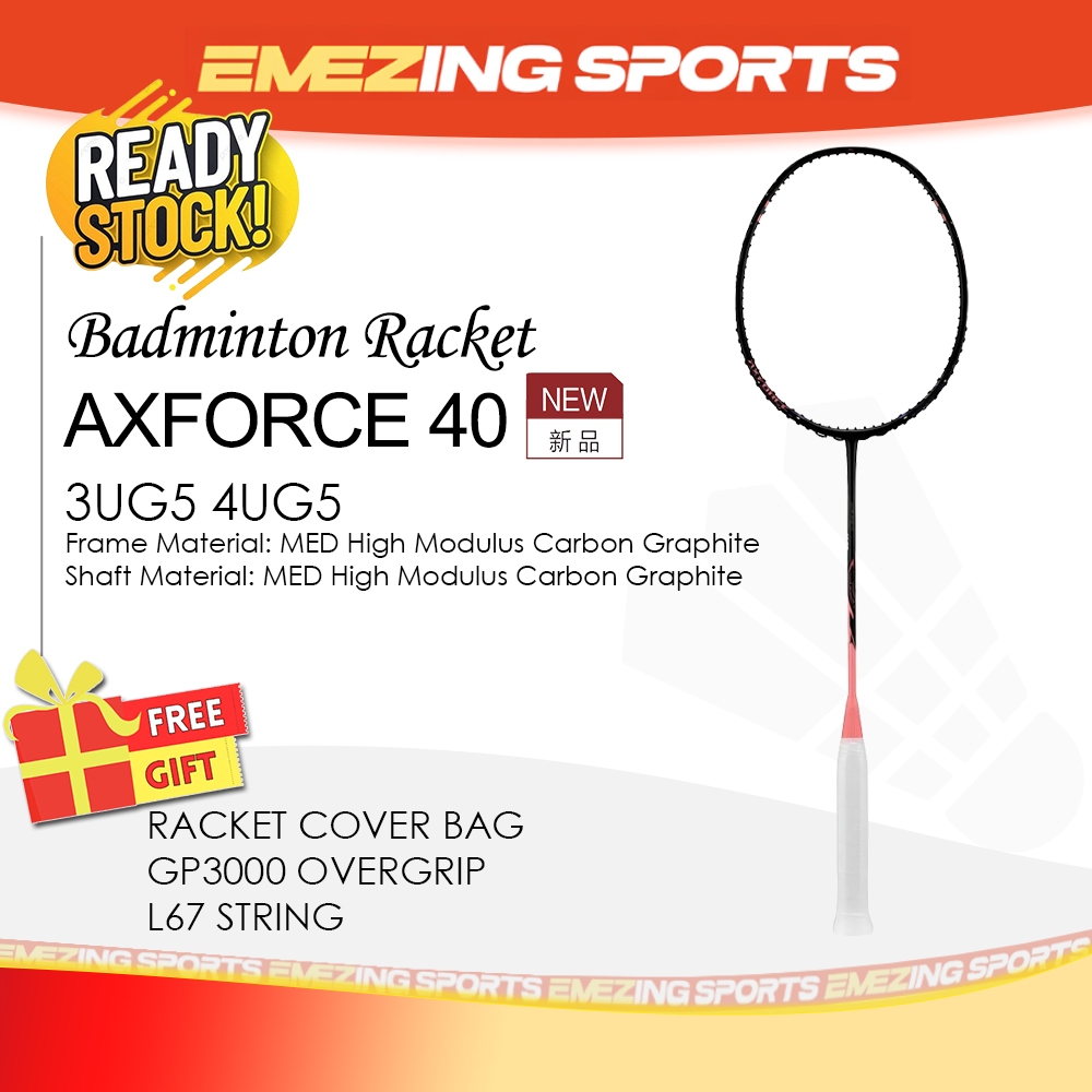 2024NEW Axforce 40 Badminton Racquet Unstrung (Free Grip & String ...
