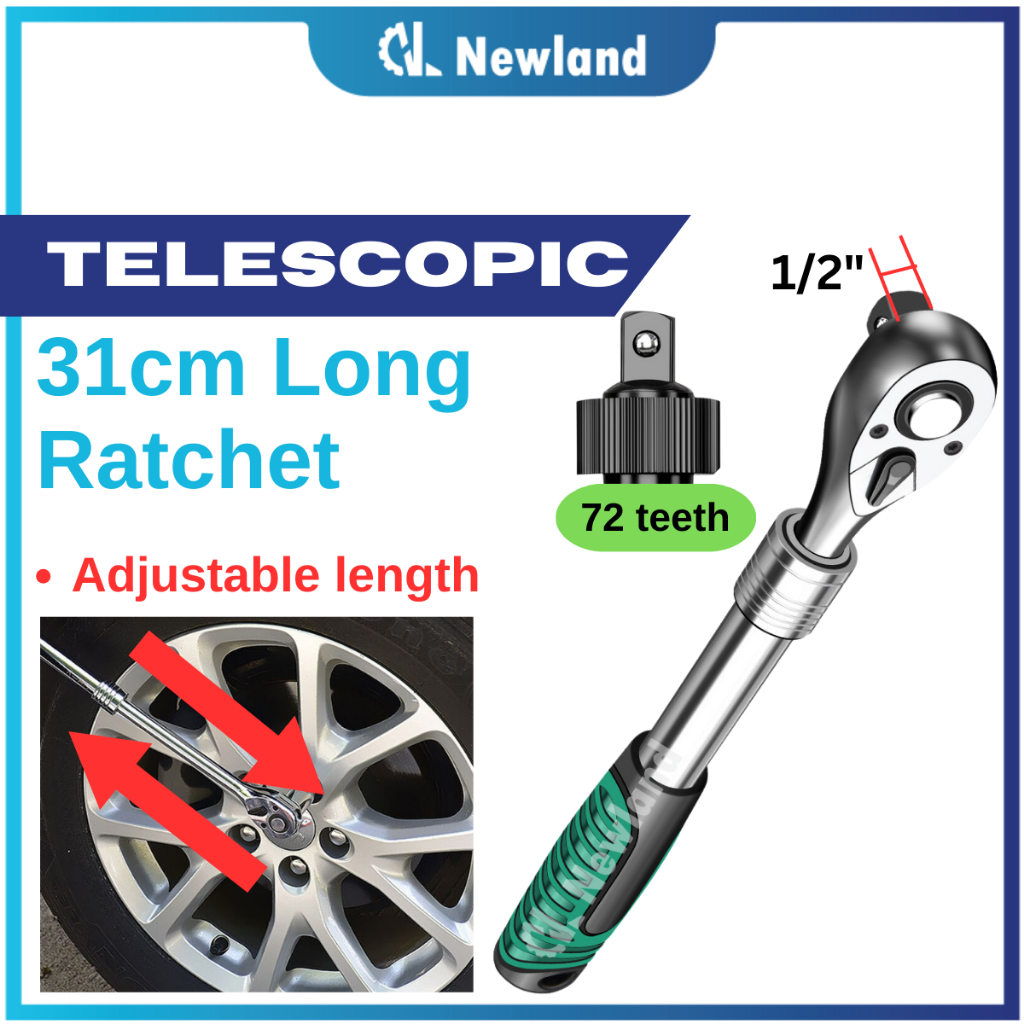Ratchet Wrench Heavy Duty / Long Ratchet / Extendable Ratchet 1/2 ...