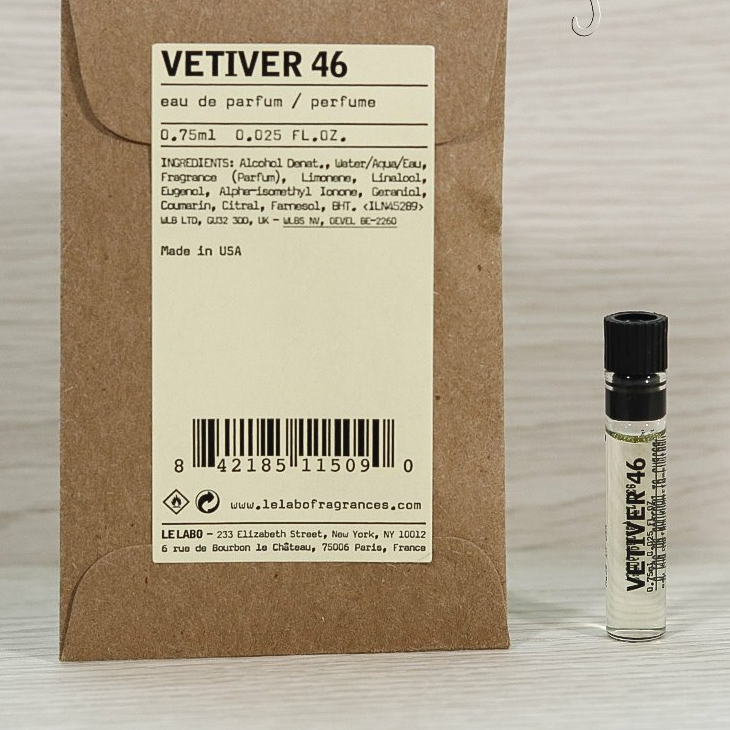 Le Labo Vetiver 46 Eau de Parfum 0.75ml Perfume Sample Vial Unisex ...