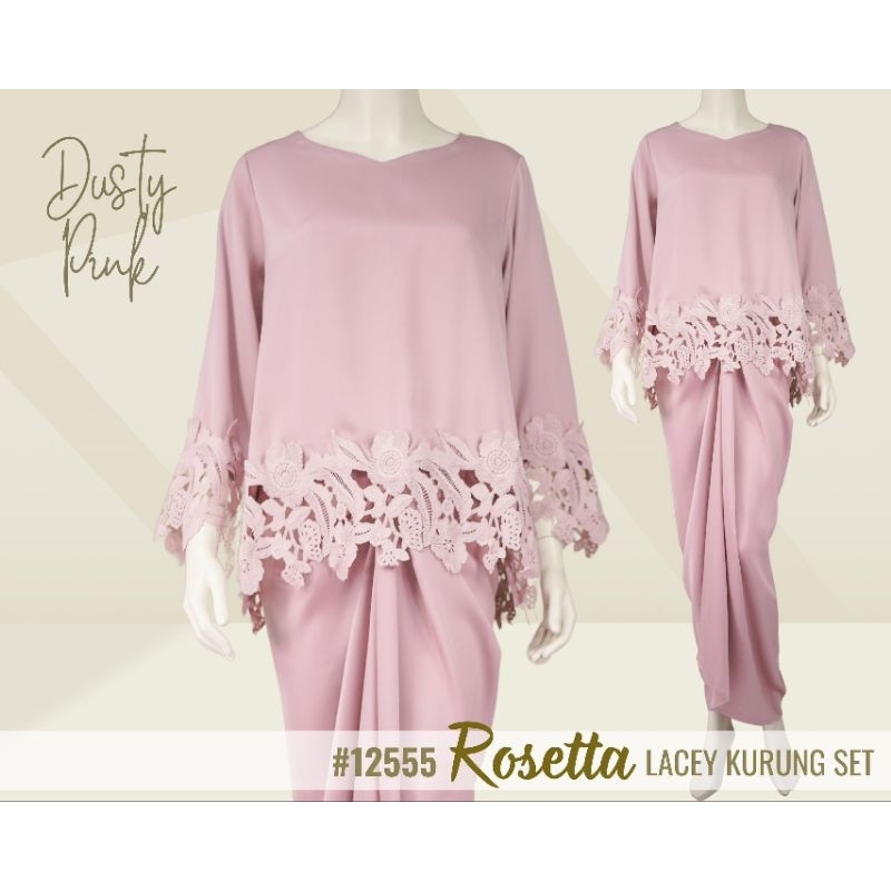 NEW ITEM ROSETTA SET KURUNG PREMIUM LACE+KAIN SEMI INSTANT PARIO ...
