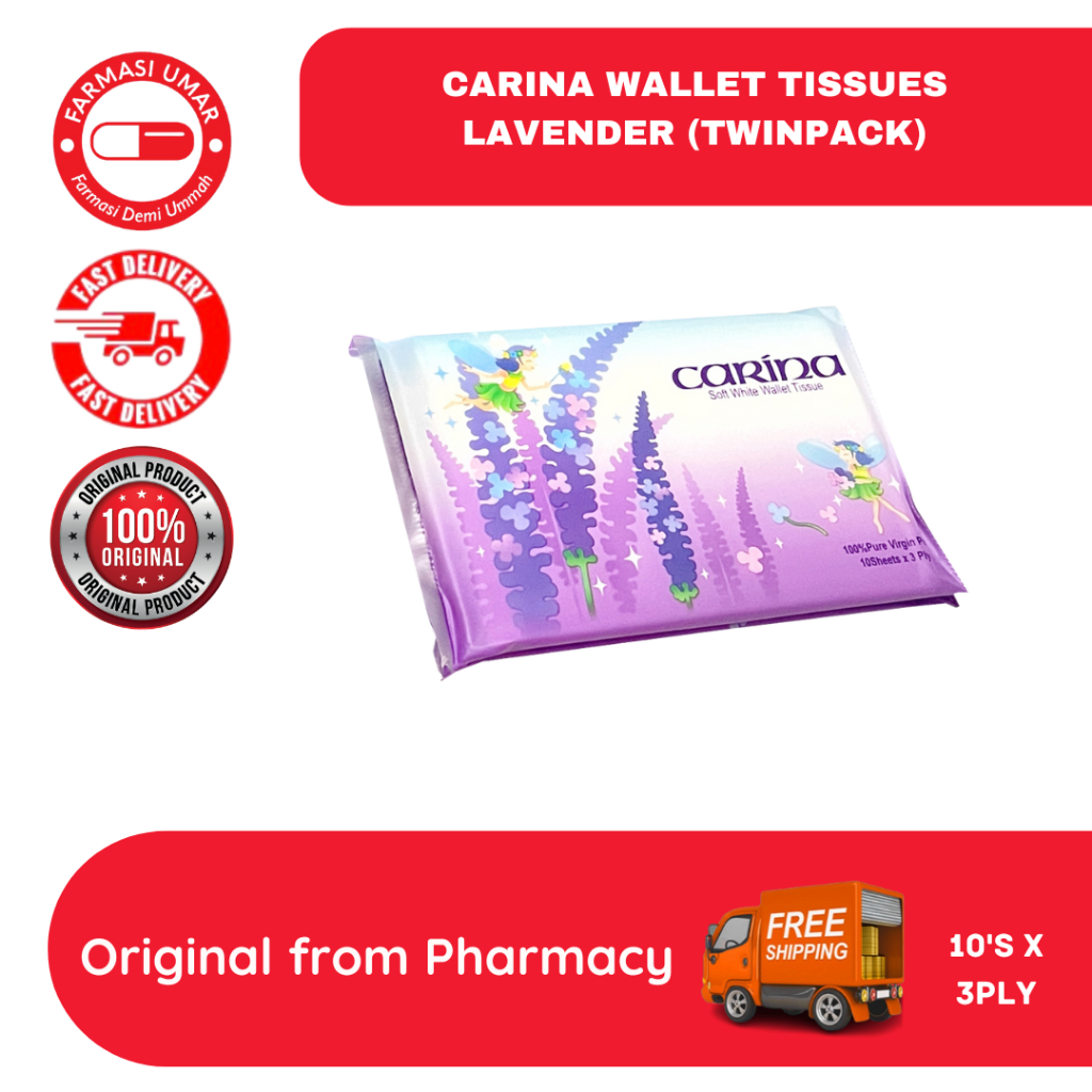 Carina Lavender Wallet Tissue twinpack (10's x 3 ply) | Shopee Singapore