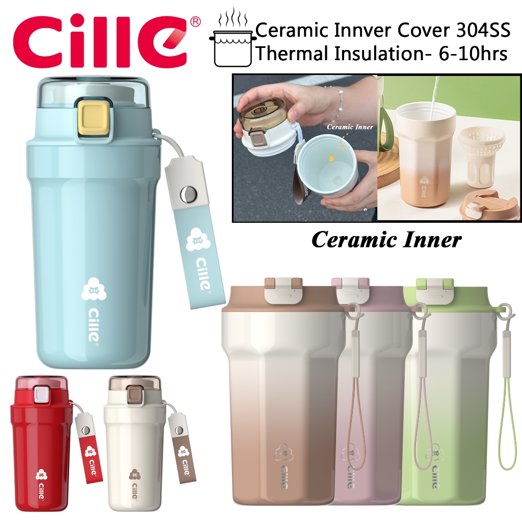 Cille 400ml/420ml Ceramic Liner 304SS Stainless Steel Vacuum Flask ...