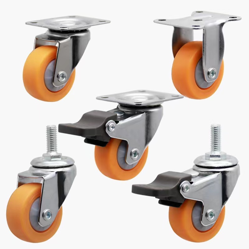 1 "1.5" 2 "universal rotating orange casters furniture casters Silent ...