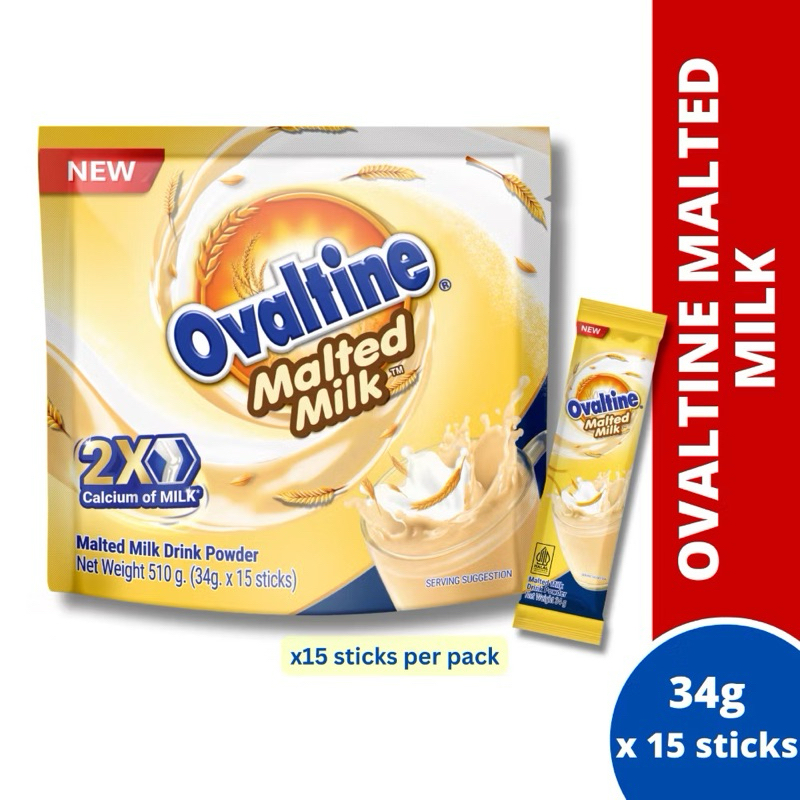 Ovaltine Malted Milk Sticks 15's x 34g | Shopee Singapore