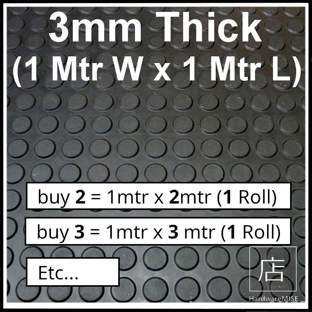 Round Stud Rubber Mat 3mm Thick Anti-skid Round Stud Rubber Floor ...