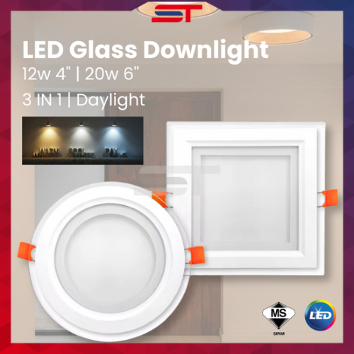SIRIM LED Glass Downlight 12W 20W Down Light Siling Ceiling Round ...