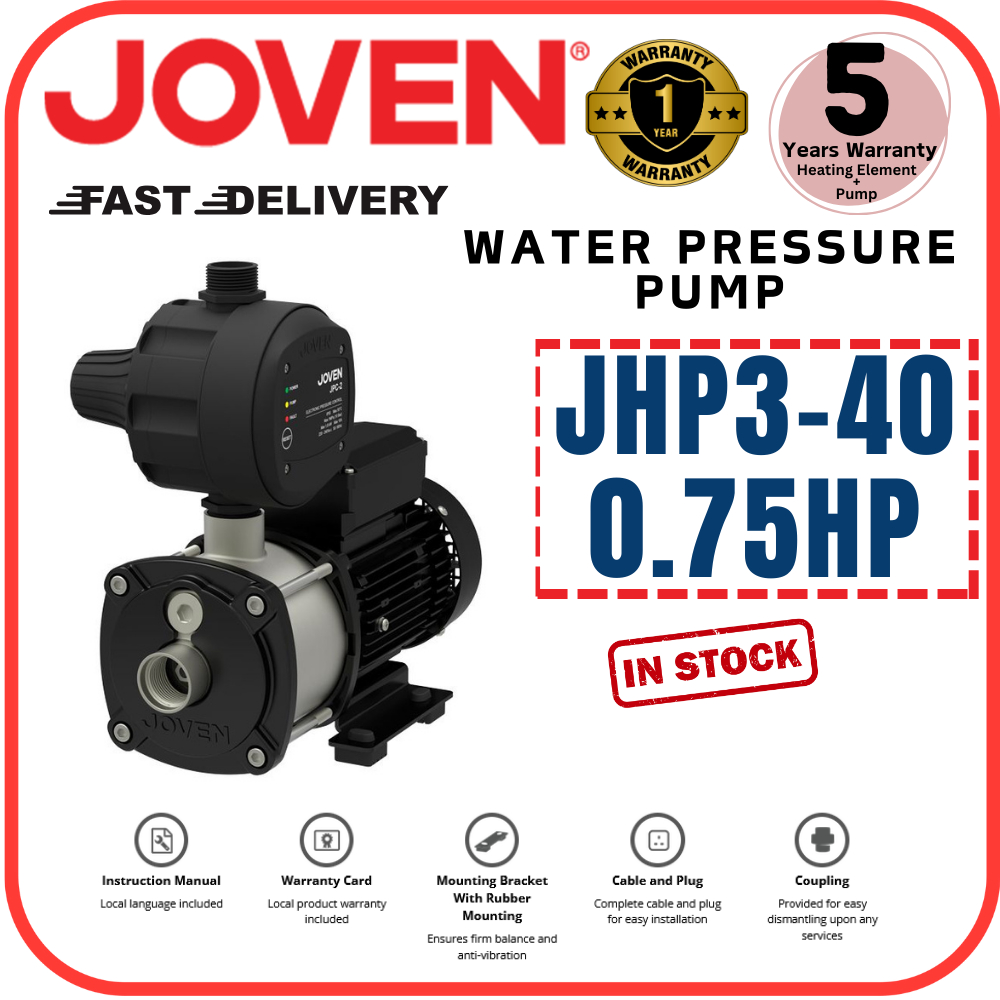JOVEN JHP 3-40 WATER PUMP BOOST WATER PRESSURE PUMP (0.75HP) SIRIM 1 YEAR WARRANTY | Shopee ...