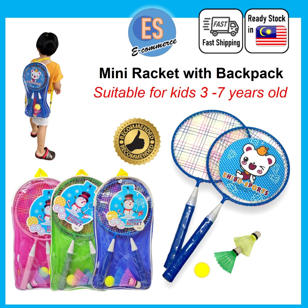 MINI BADMINTON RACKET SET WITH BACKPACK BAG KIDS JUNIOR RACKET | Shopee ...