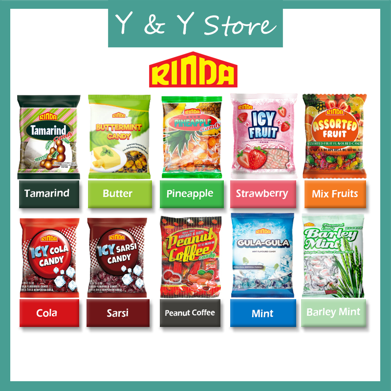 RINDA Candy 150g – Mix Fruit, Butter Mint, Strawberry, Sarsi, Cola, Pineapple Flavors | Shopee ...