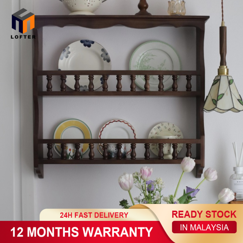 Solid wood storage rack kitchen living room desktop wall mounted ...