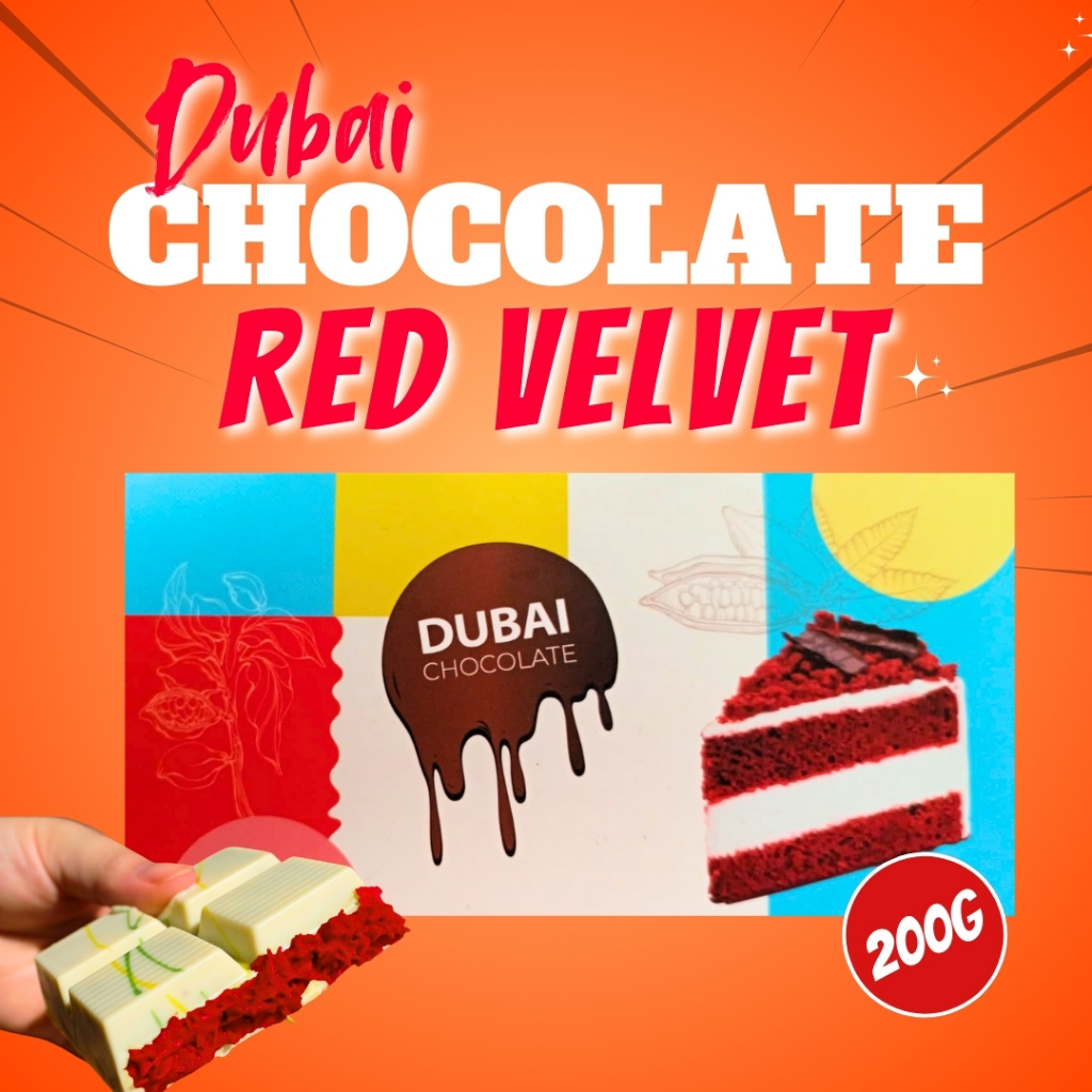 Viral Kunafa red Velvet Chocolate Dessert Bar 200g Halal Chocolate ...