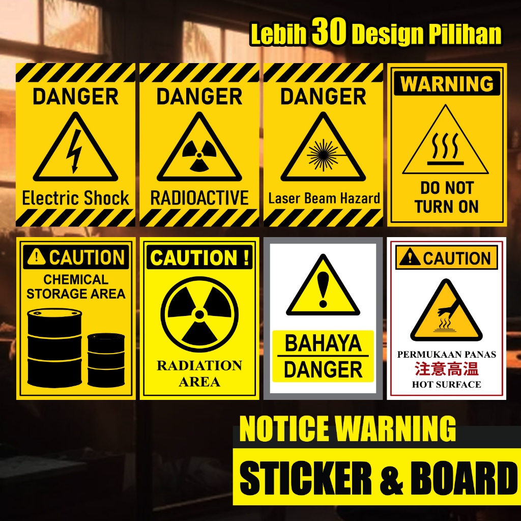 CAUTION WARNING SIGNAGE LOADING AREA DANGER HOT RADIATION AREA CHEMICAL ...