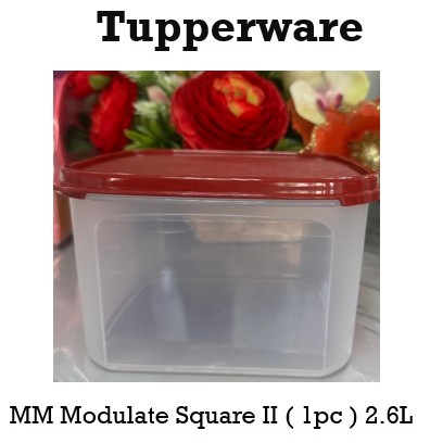 TUPPERWARE MODULAR MATES SQUARE II 2.6 L (1PC) Purple Seal Or Maroon ...