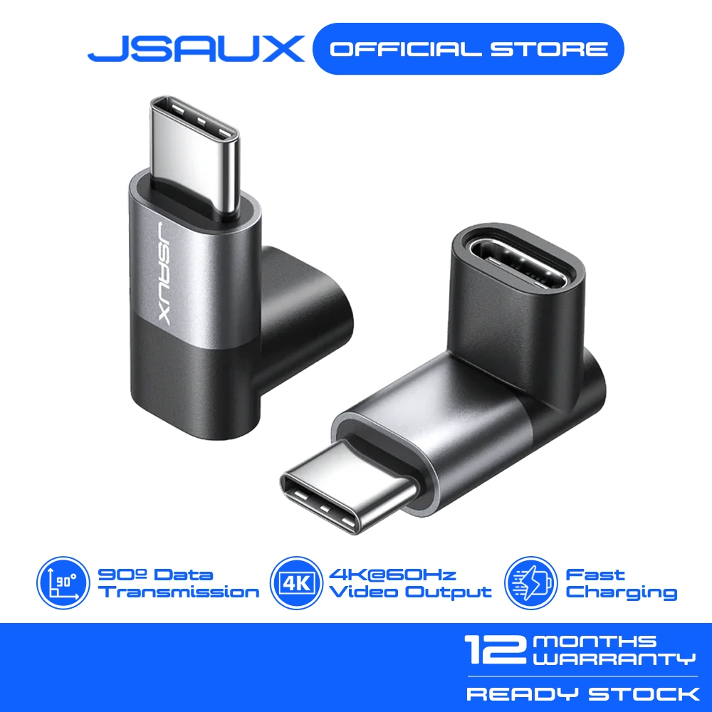 JSAUX DD0008 90 USB-C to C Right Angle Adapter 2 Pack for Steamdeck ...