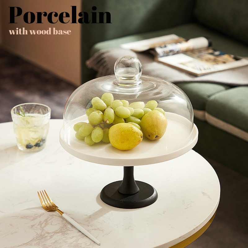 29.5cm Round Porcelain Cake Stand Cake Riser With Cupcake Dessert ...