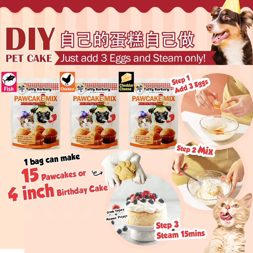 Taffy Barkery PawCake Mix suitable for Dog and Cat (Dog cake/Cat Cak ...
