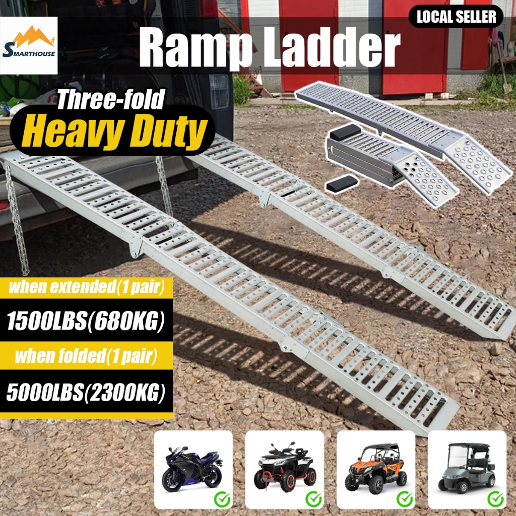 MOTORCYCLE BIKE STAGE FOLDING LADDER RAMP HEAVY-DUTY MOTOCYCLE BIKE ...