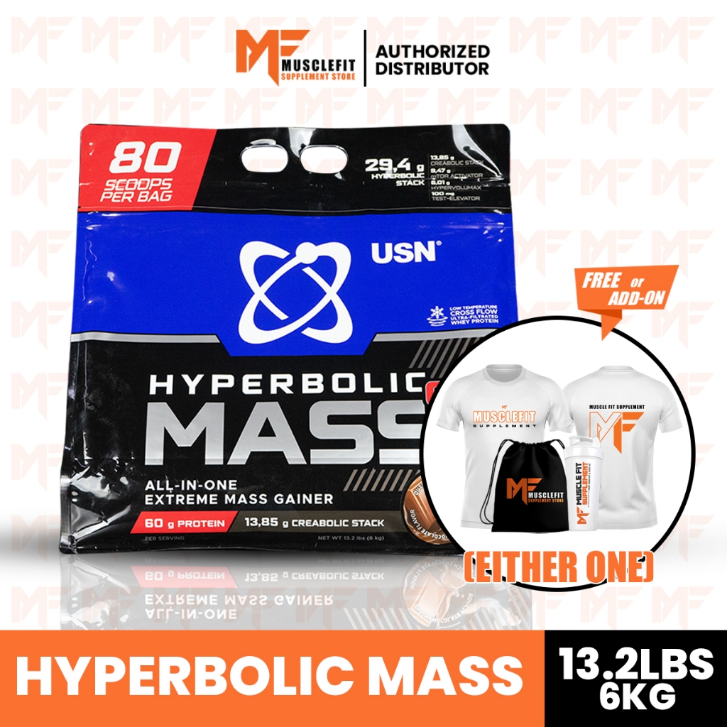 USN Hyperbolic Mass Gainer Gh 6 kg + Free Shaker/T-shirt ( halal ...