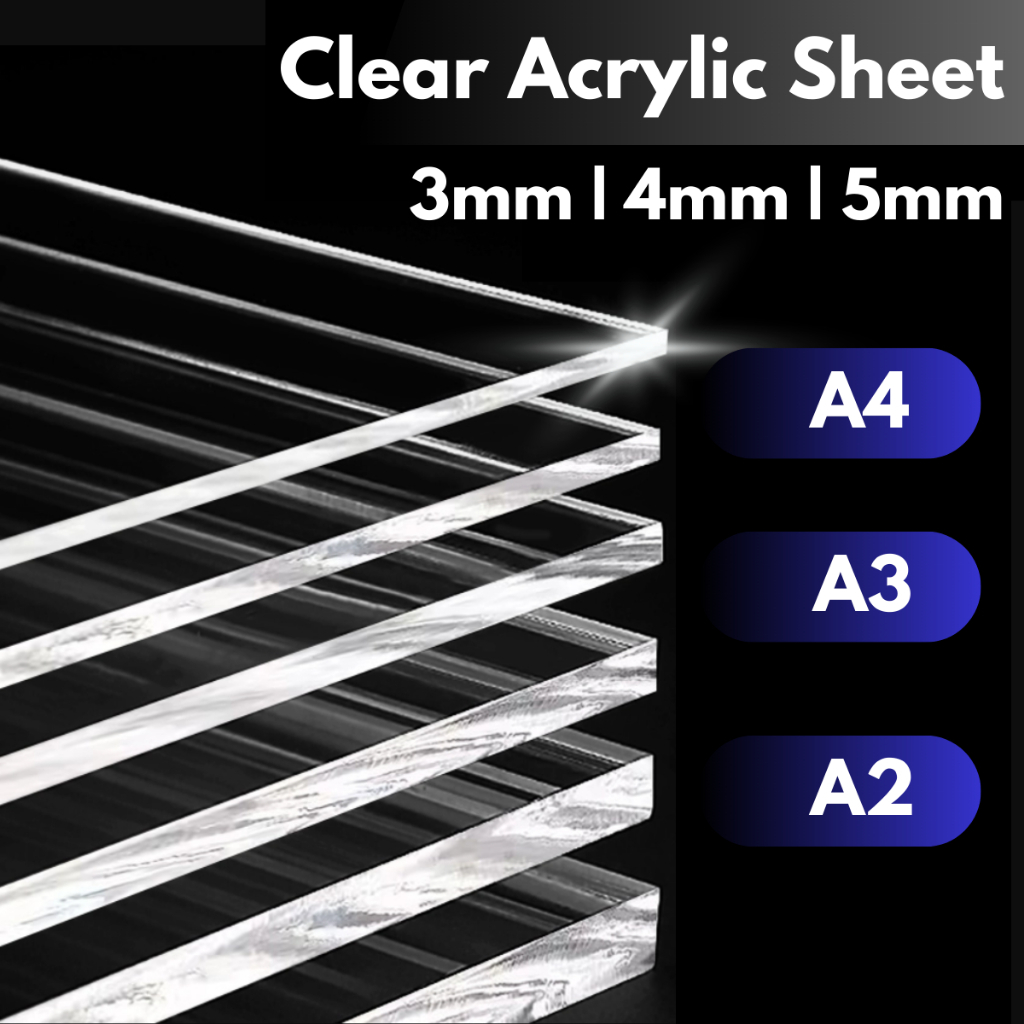 PRINT SOURCE - A4 / A3 / A2 Size Clear Acrylic Sheet 5mm **Laser Cut** | Shopee Singapore