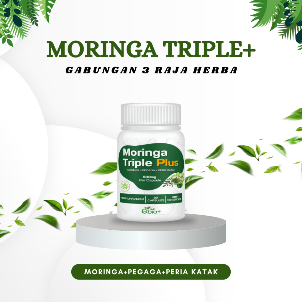 Triple Plus Moringa Capsules Combined Moringa + Pegaga + Frog Melon ...