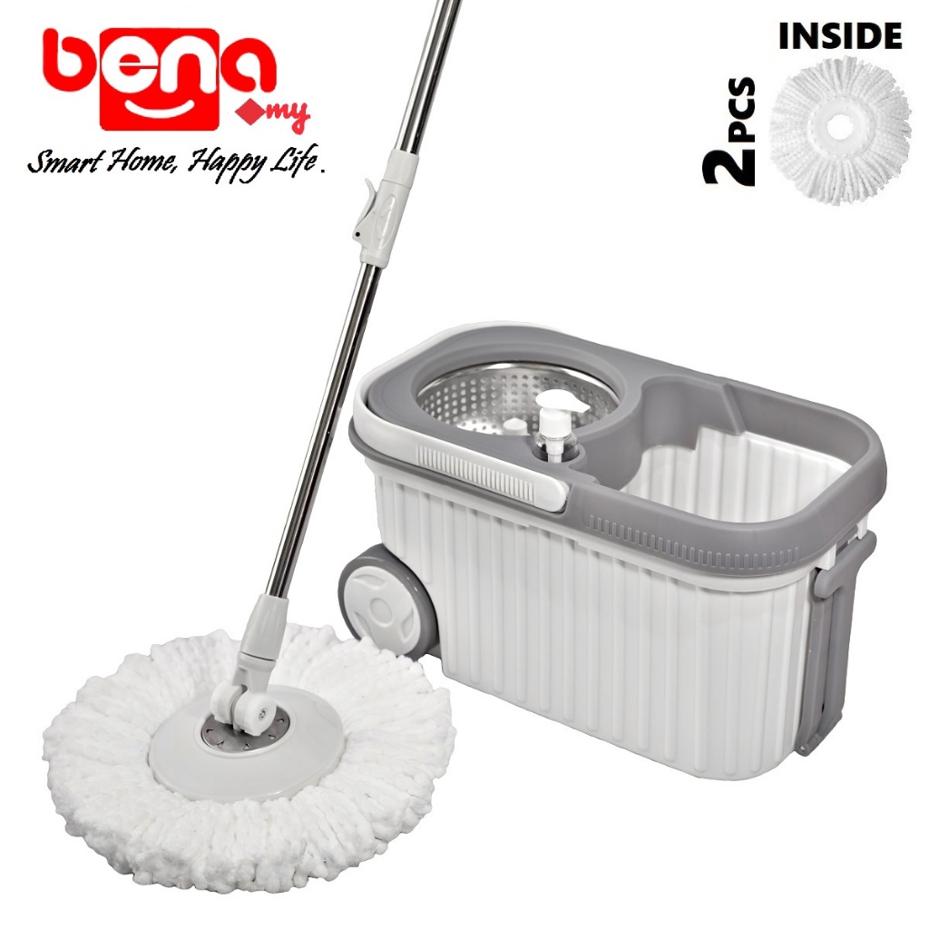 8.5L Big Pail Spin Mop Floor Cleaner Mop Lantai Modern Mop Set ...