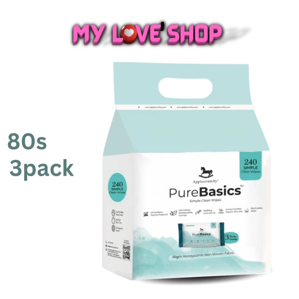 Applecrumby Purebasic wipes 80s x 6pack | Shopee Singapore