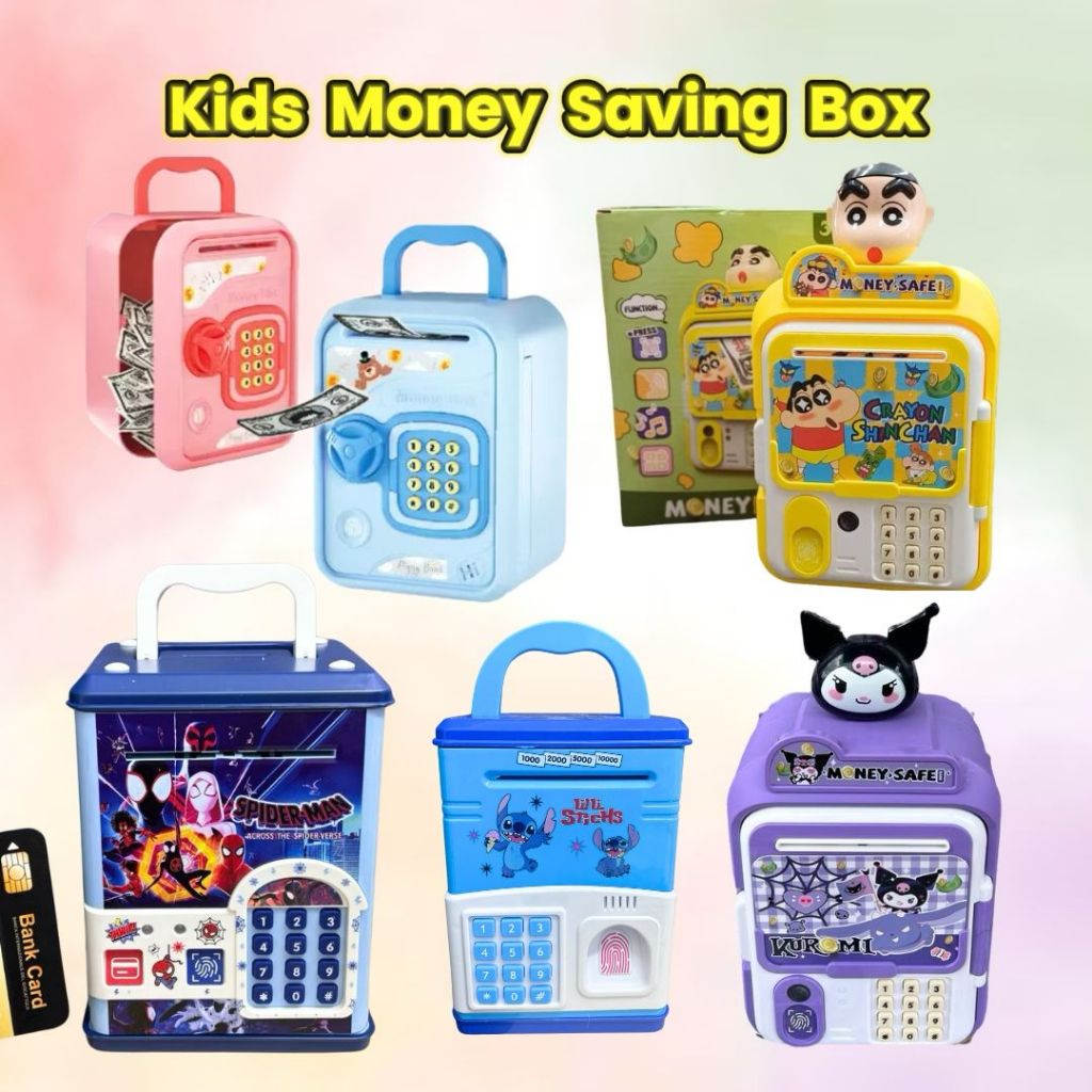 Kids Money Saving Box With Fingerprint Digital Electric ATM Toys Piggy ...