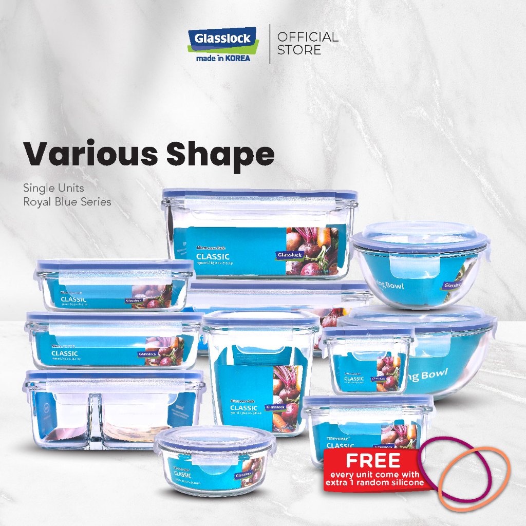 [Microwave Safe]Glasslock Airtight Food Container Tempered Glass Bekas ...