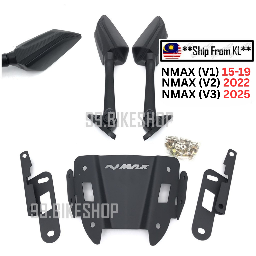 NMAX 2015 - 2025 V1 V2 V3 Side Mirror Windshield bracket rear view ...