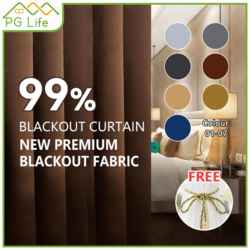 【90-99% Sunblock】Blackout Curtain UV Sunblock Curtain Langsir Tebal ...