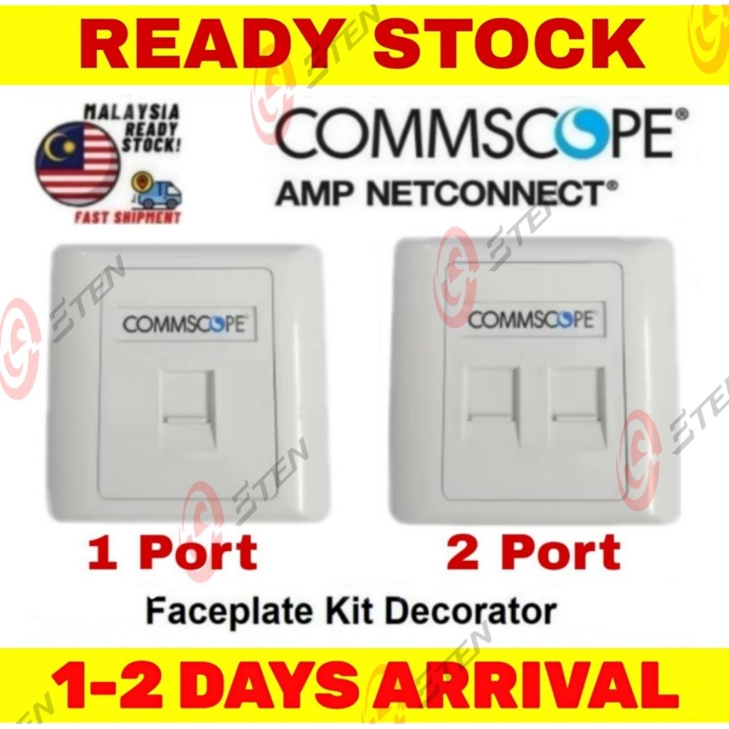 Commscope CAT5E/CAT6 1Port / 2 Ports Faceplate Degree Angle Type Data ...