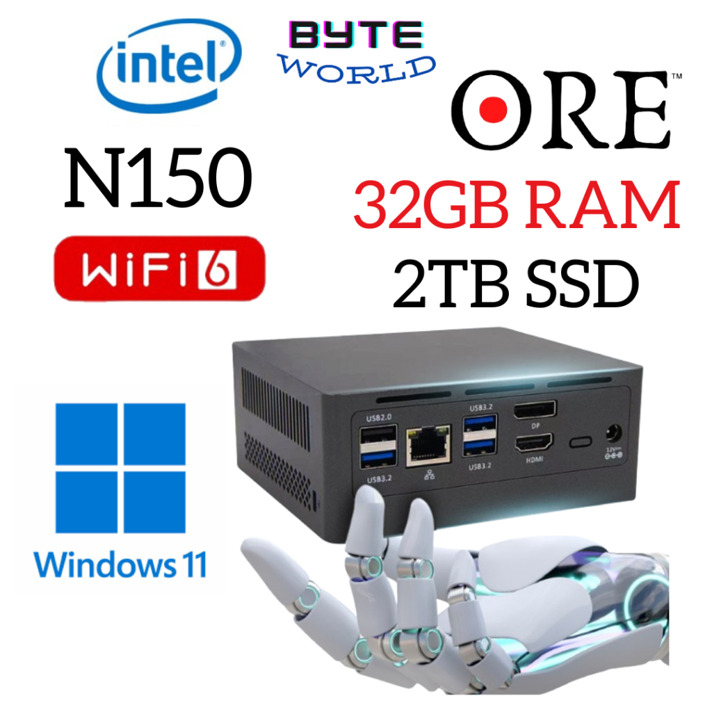 ORE N9E Intel N150 Windows Mini PC 32GB DDR4 RAM 2TB NVME SSD CPU ...