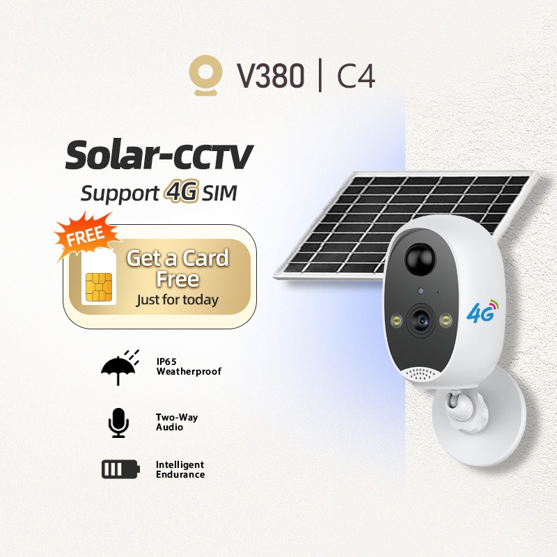 SIM card solar-powered outdoor camera with 4 million pixel resolution ...