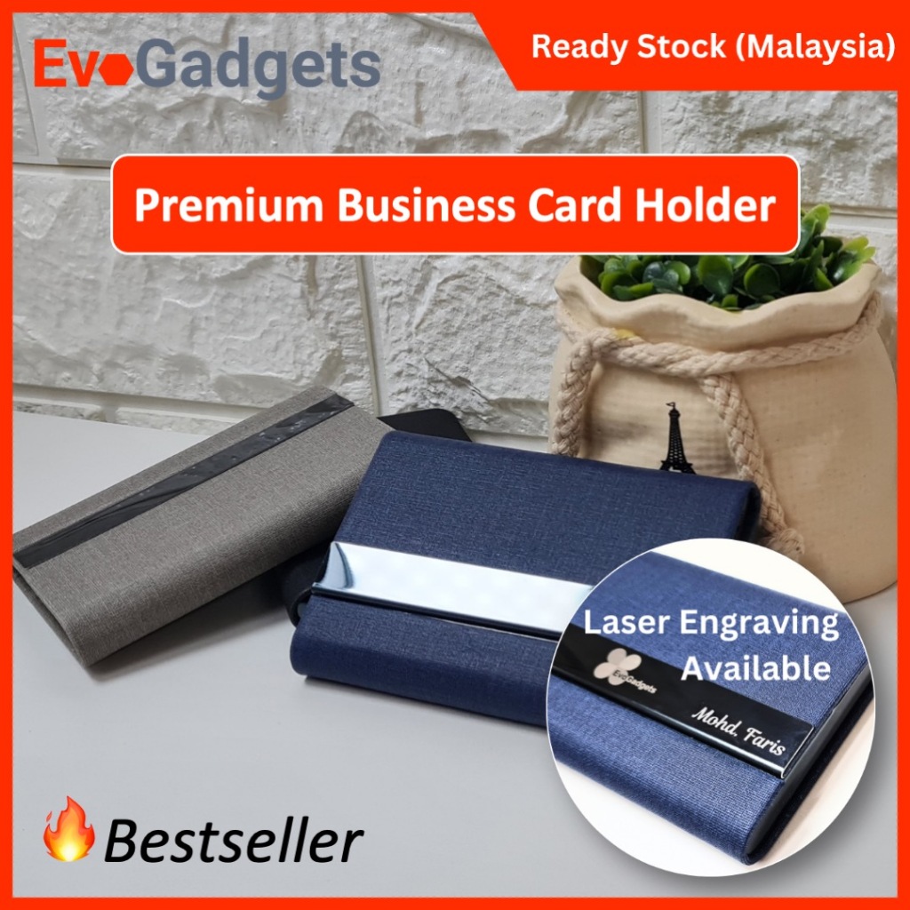EvoCardLink | Custom Laser Engrave Fabric Business Card Holder – Name ...