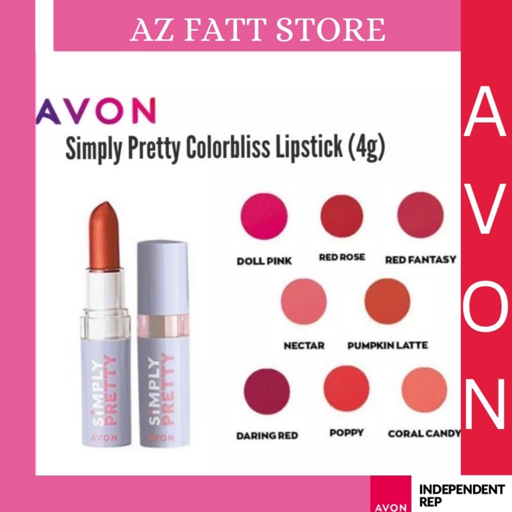 A V O N - SIMPLY PRETTY - Colorbliss Lipstick (Daring Red/Doll Pink ...