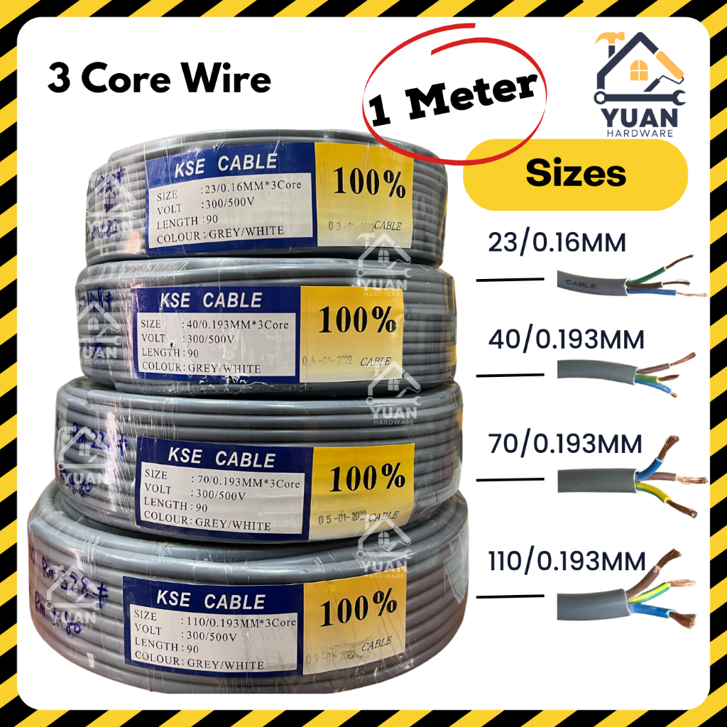 [Sell by Meter] 3 Core Flexible Cable Wire |3 Core Cable Wire | Light ...
