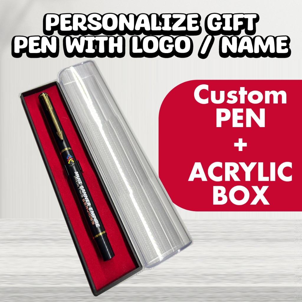Engraving & UV Sticker Pen Custom Nama & Logo / Personalized Ball Pen ...