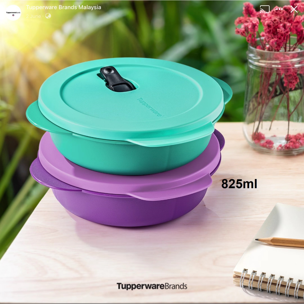 Tupperware Crystalwave Divided Dish 825ml Microwaveable lunch box HARGA ...