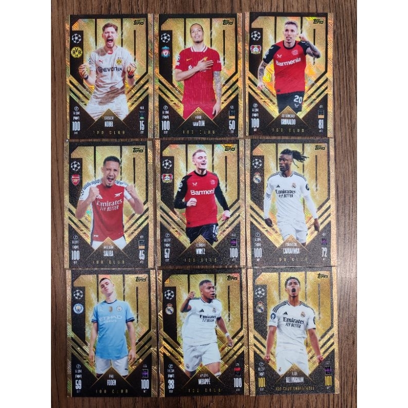 Topps Match Attax UCL 2024/25 - 100 Club Cards (Mbappe, Bellingham ...