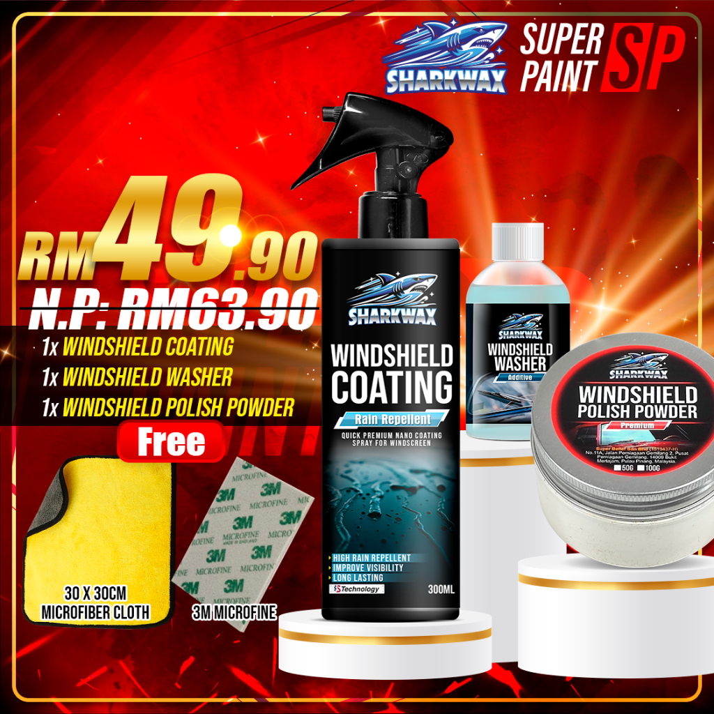 Shark Wax【Windshield Coating Set】Car Mirror Coating Windscreen Coating ...