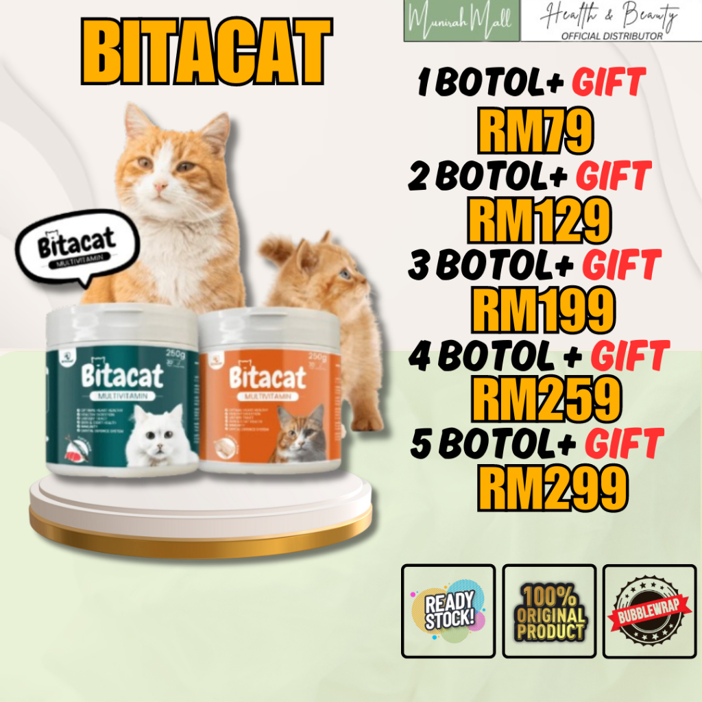[ OFFICIAL DISTRIBUTOR ] BITACAT MULTIVITAMIN FOR CAT VITAMIN KUCING ...