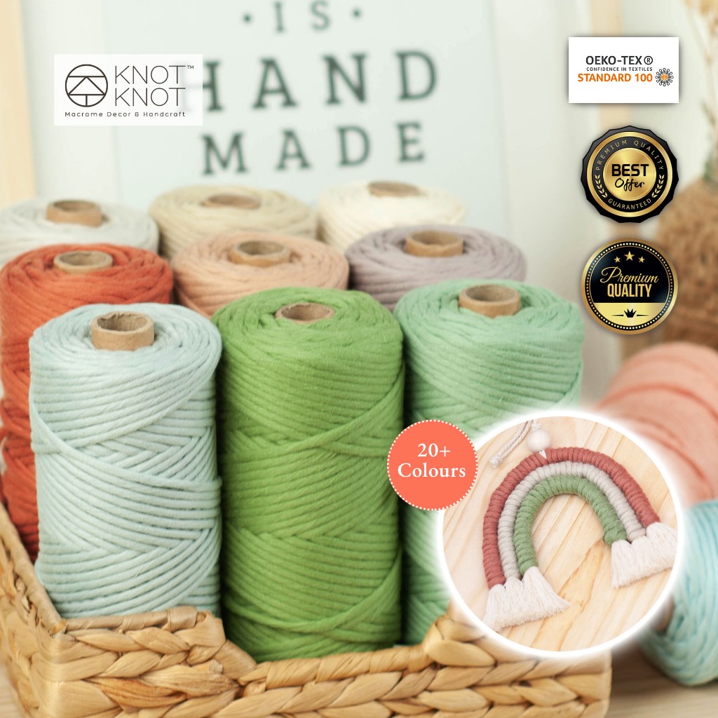 [Premium] Macrame 3mm Combed Single Strand Soft Cotton Cord (100m)Rope ...