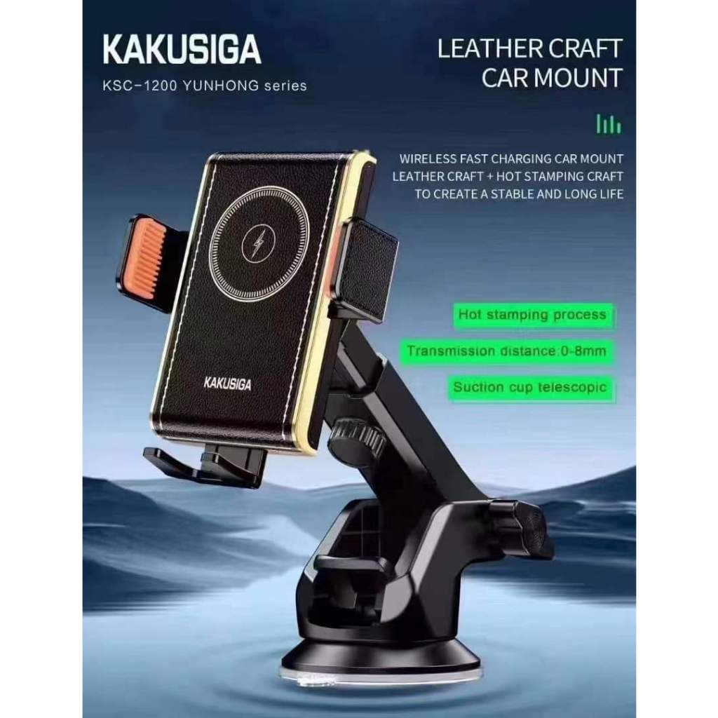 KAKUSIGA KSC-1200 Suction Cup Wireless 15W Fast Charging 360 Rotating ...