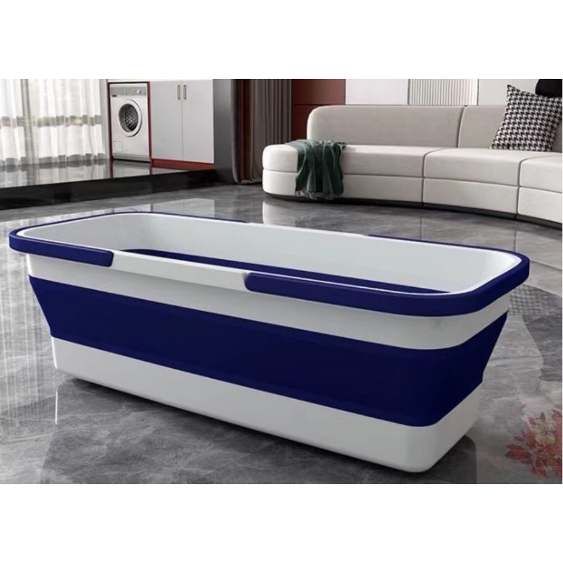 Baldi Air Lipat White & Blue Baldi Mop Collapsible Water Pail Foldable ...