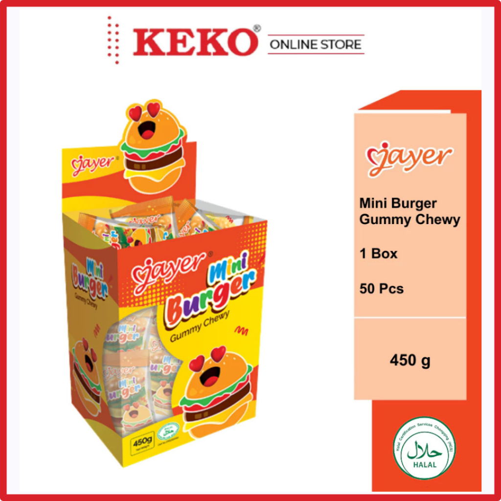 [HALAL] JAYER Gummy Burger Candy / Soft Gummy Candy / Burger Gummy ...