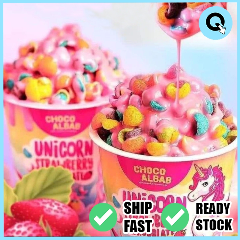 QFL Unicorn Strawberry Chocolate Choco Albab Mini Tub Choco Jar Coklat ...