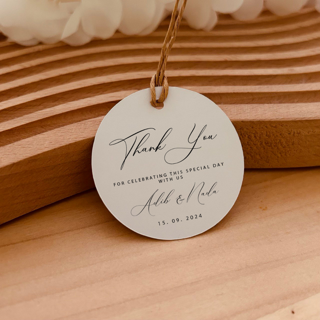 [ROUND TAG BW] 50pcs Round Shape Tag Size S M Label for Wedding Aqiqah ...
