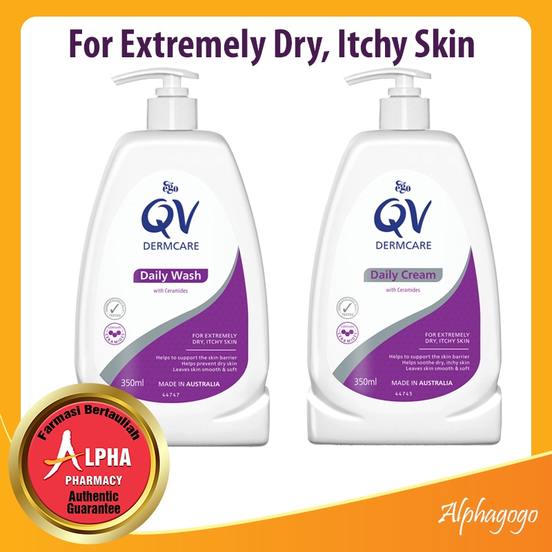 Qv Dermcare Daily Wash 350ml Qv Dermcare Daily Cream 350ml For Extremely Dry Itchy Skin