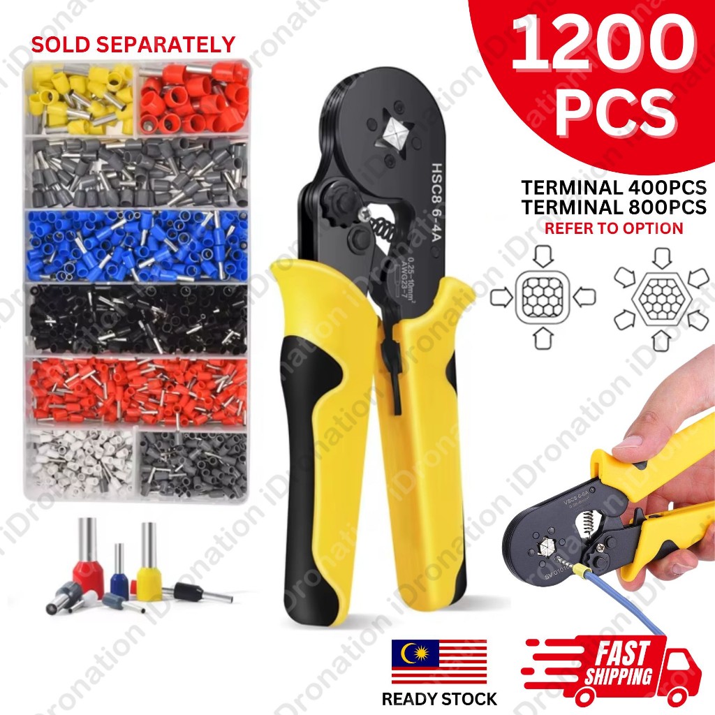 Crimper Plier Set 0.25-10mm2 Adjustable Crimping Tool Wire Stripper ...