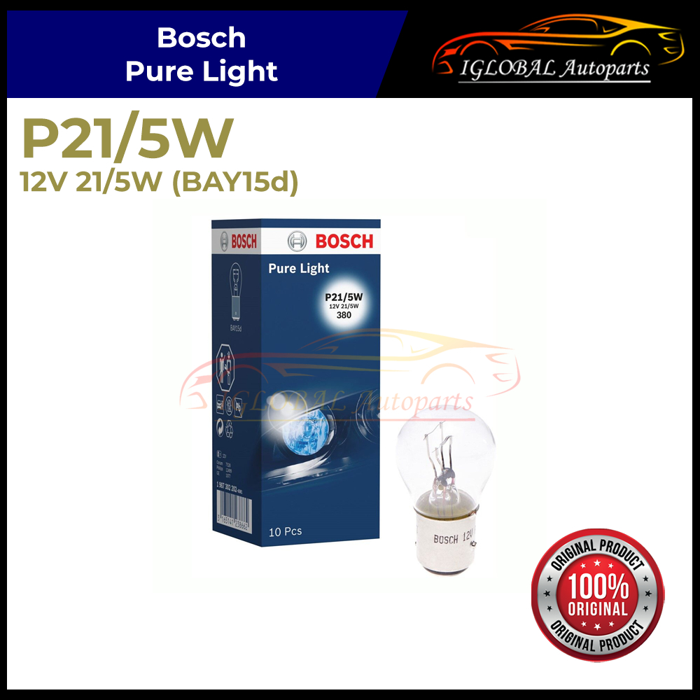Bosch Pure Light P21/5W 12V 21/5W (BAY15d) Rear Parking, Brake / Stop ...